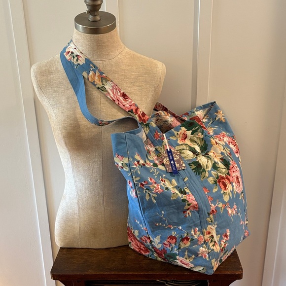 April Cornell | Bags | April Cornell Blue Floral Tote Bag | Poshmark